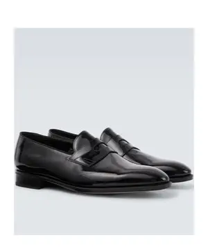 John Lobb Patent Leather Penny Loafers