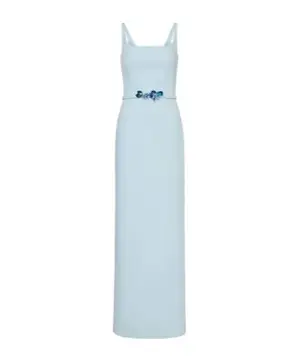 SAFIYAA LONDON Kristena Draped Embellished Gown - Blue