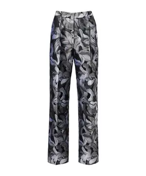 Dries Van Noten Jacquard High-rise Wool Straight Pants