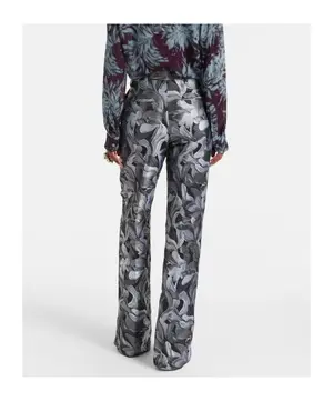 Dries Van Noten Jacquard High-rise Wool Straight Pants