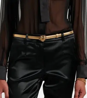 Dolce & Gabbana Devotion Metallic Leather Belt