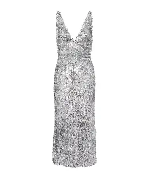 Dolce & Gabbana Tinsel Cocktail Dress - Silver