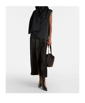 Khaite Loe Scarf-detail Crêpe Satin Top