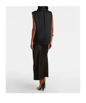 Khaite Loe Scarf-detail Crêpe Satin Top