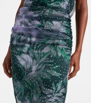 Dries Van Noten Printed Silk-blend Midi Skirt