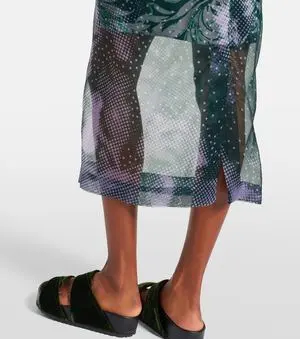 Dries Van Noten Printed Silk-blend Midi Skirt