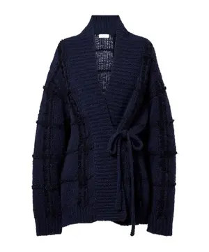 Dries Van Noten Checked Wool Cardigan - Black