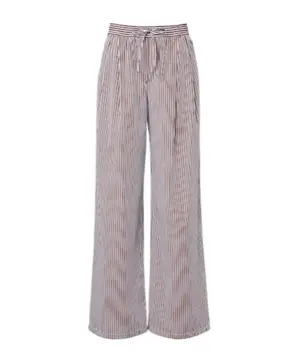 Dolce & Gabbana Striped Cotton And Silk Wide-leg Pants - Gray