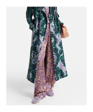Dries Van Noten Floral Silk Satin Wide-leg Pants