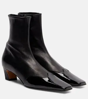 Khaite Nevada 85 Leather Ankle Boots