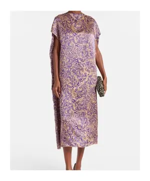 Dries Van Noten Sleeveless Floral Silk Midi Dress