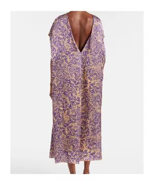Dries Van Noten Sleeveless Floral Silk Midi Dress