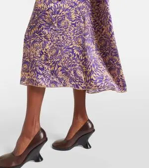 Dries Van Noten Sleeveless Floral Silk Midi Dress