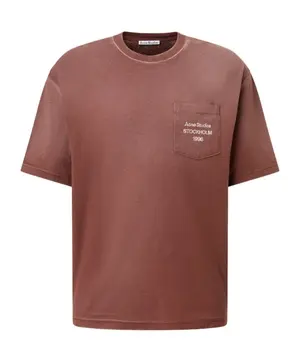 Acne Studios Logo Cotton-blend Jersey T-shirt - Brown