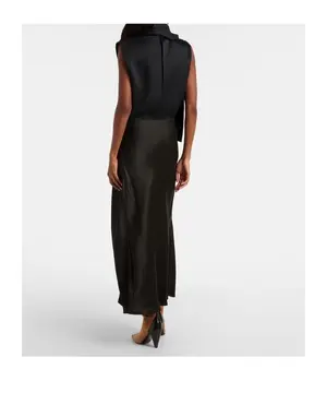 Khaite Demi Satin Midi Skirt