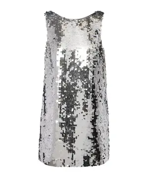 Dolce & Gabbana Sequined Open-back Minidress - Silver