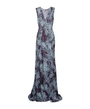Dries Van Noten Printed Chiffon Gown - Gray