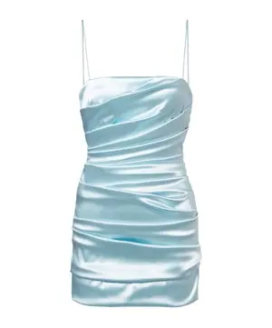 Dolce & Gabbana Draped Satin Minidress - Light Blue