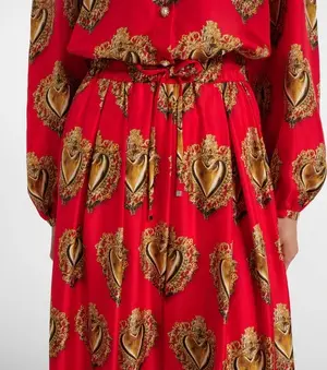 Dolce & Gabbana Printed Silk Satin Maxi Skirt