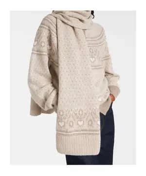 Khaite Lucerne Fair Isle Cashmere Scarf