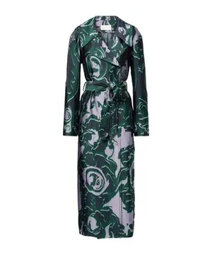 Dries Van Noten Printed Trench Coat - Green