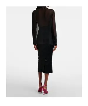 Dolce & Gabbana Floral-appliqué Sheer Silk Shirt