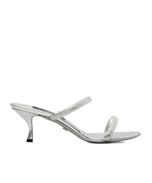 Dolce & Gabbana 60 Embellished Mules - Silver