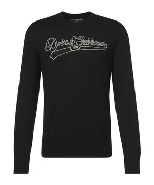 Dolce & Gabbana Logo Virgin Wool Sweater - Black