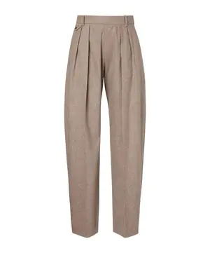 Khaite Dugan Wool-blend Tapered Pants - Tan