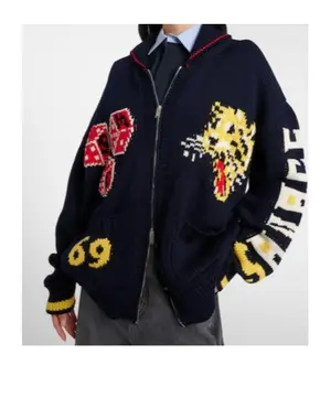 Stella McCartney Intarsia Cotton Zip-up Cardigan