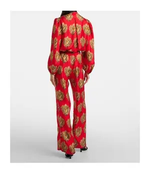 Dolce & Gabbana Printed High-rise Silk Palazzo Pants