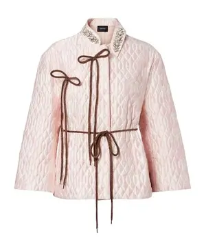 Simone Rocha Embellished Quilted Jacket - Pink