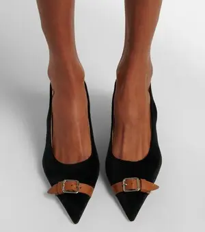 J.W.ANDERSON Leather-trimmed Velvet Slingback Pumps