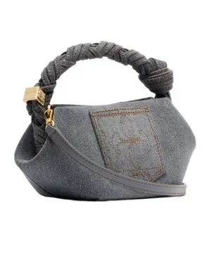 GANNI Bou Mini Denim Top-handle Bag