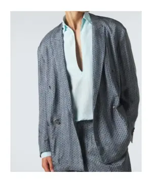 Giorgio Armani Printed Double-breasted Blazer