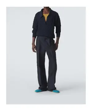 Dries Van Noten Open-knit Cotton Polo Sweater