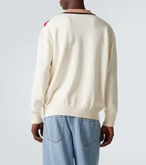 Dries Van Noten Argyle Cotton-blend Polo Sweater