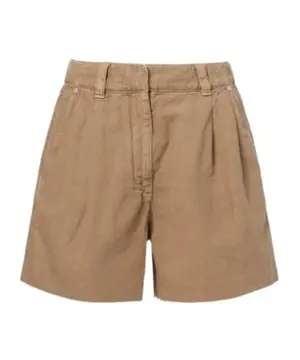 Brunello Cucinelli Cotton And Linen Bermuda Shorts - Brown
