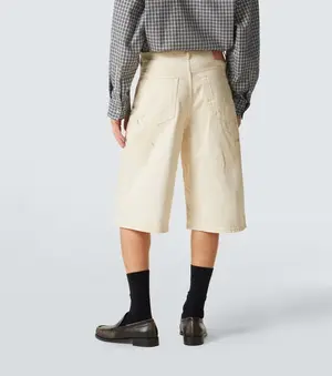Acne Studios Distressed Cotton Bermuda Shorts
