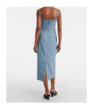 Dries Van Noten Printed Denim Midi Dress