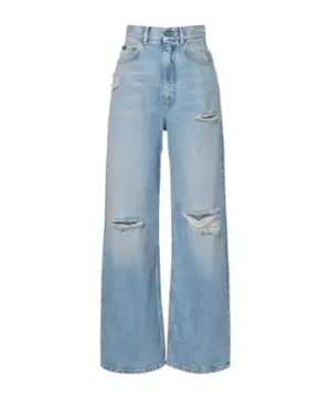 Dolce & Gabbana Distressed Wide-leg Jeans - Blue