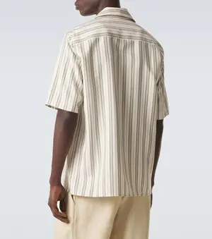 Le Kasha Striped Silk Bowling Shirt