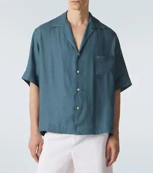 Kiton Linen Bowling Shirt