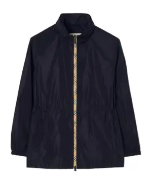 Burberry Short Nylon Parka With Knight Stamp - Navy