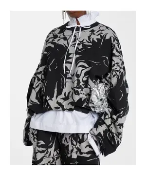Dries Van Noten Draped Floral Cotton Jersey Sweatshirt