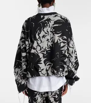 Dries Van Noten Draped Floral Cotton Jersey Sweatshirt