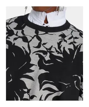 Dries Van Noten Draped Floral Cotton Jersey Sweatshirt