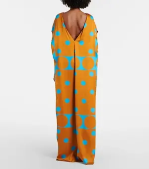 Dries Van Noten Printed Satin Maxi Dress