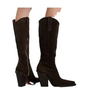 Paris Texas Suede Cowboy Boots