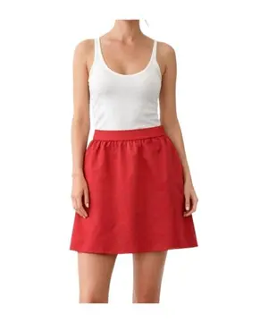 Red Valentino Solid Color Midi Skirt - Red